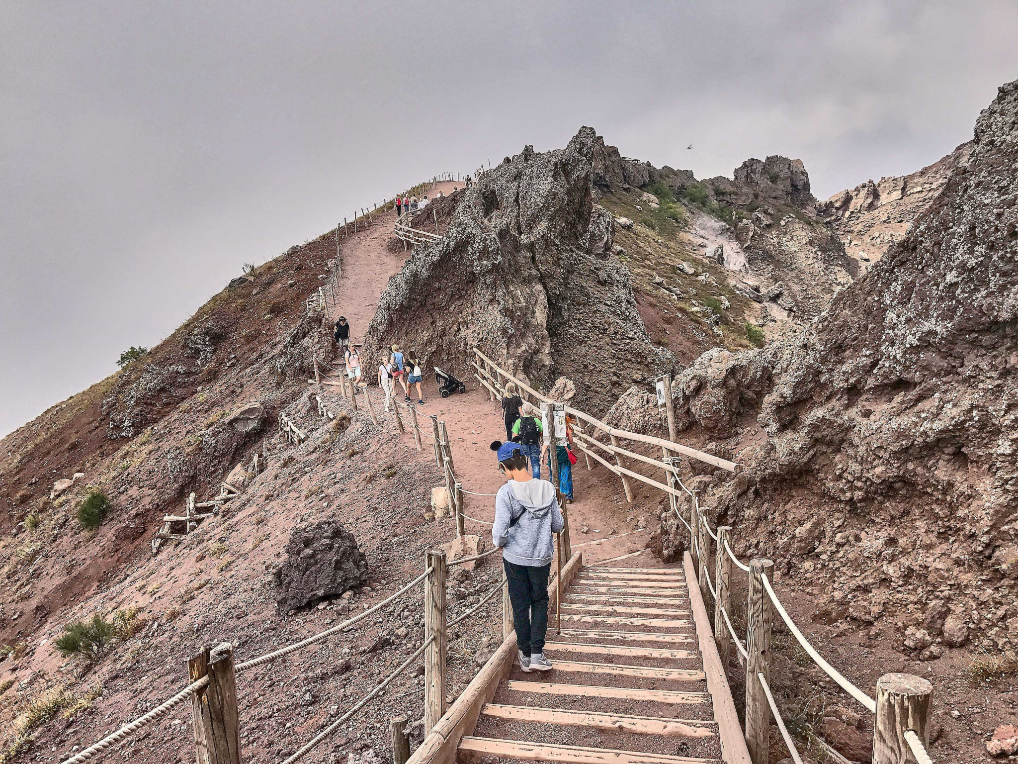 Hiking Trail Around the Crater of the Active Volcano Mount Vesuvius ...